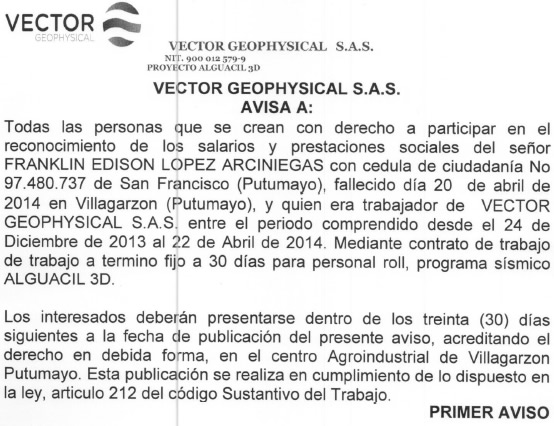 Reconocimiento de Salarios y Prestaciones Sociales de FRANKLIN EDISON ...