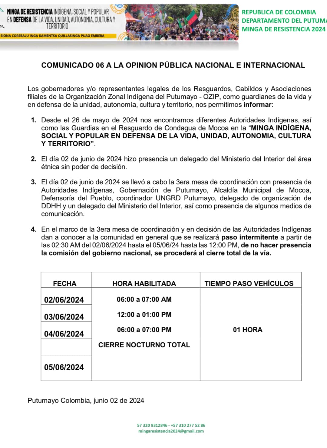 Vuelve paso intermitente en la vía Mocoa Pitalito - MiPutumayo Noticias